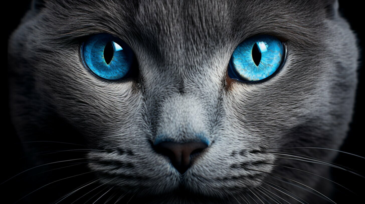 Découvrez les yeux envoûtants du chat Russian Blue